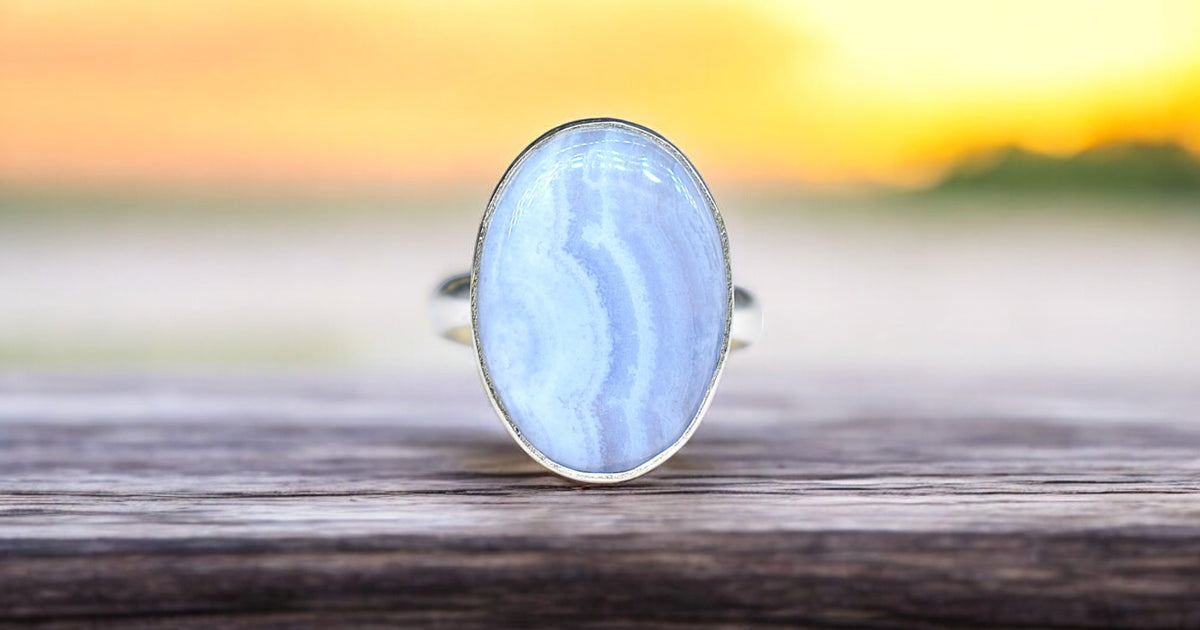 Blue Lace Agate Ring – Gift Palace India